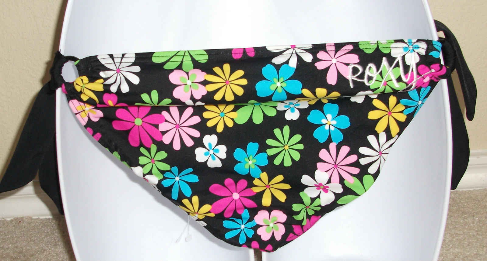 New ROXY 70's lowrider T side/ string bikini/ brazilian string swim ...