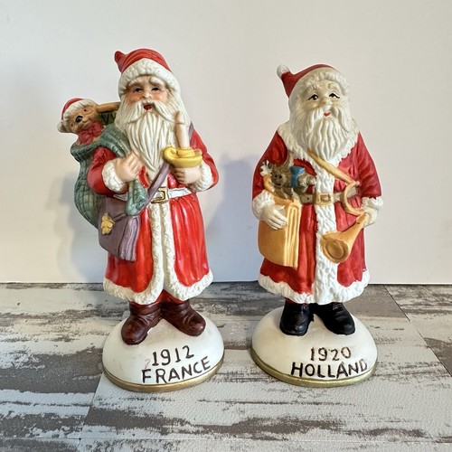 Vintage Christmas Around The World Porcelain Santa Figurines Holland ...