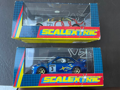 2 X Hornby Scalextric Cars With Boxes C2107 Audi A4 C2118 Subaru ...