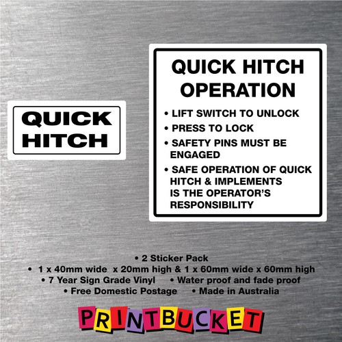 Quick hitch stickers water/fade proof vinyl | eBay