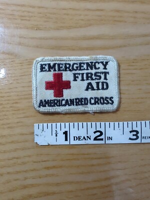 VINTAGE American Red Cross Emergency First Aid Patch White Border | eBay