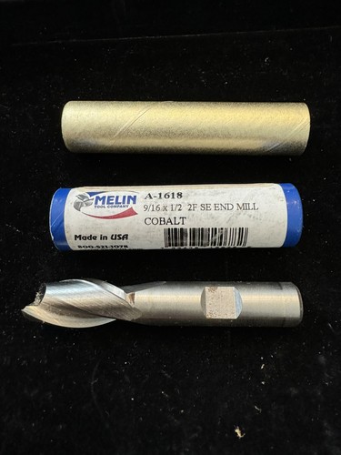 🇺🇸 9/16” Cobalt End Mill Melin Tool A-1618 Retail $35 Made In USA 🇺🇸 ...