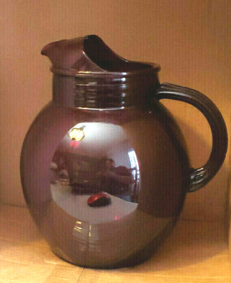 ROYAL RUBY RED GLASS LARGE UPRIGHT BALL PITCHER ICE LIP 9 1/2" Anchor ...