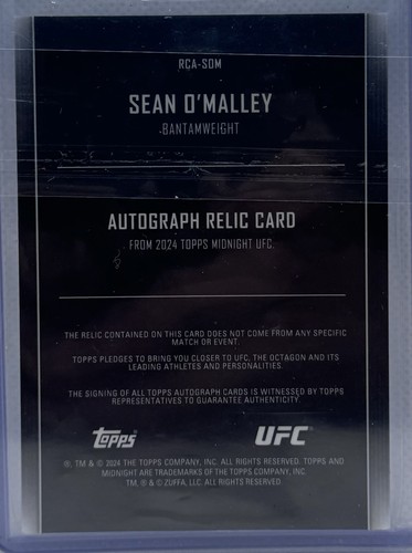 2024 Topps Midnight UFC Sean O’Malley Patch Auto #RCA-SOM | eBay
