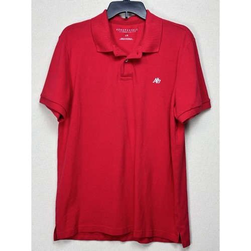 Aeropostale A87 Men’s Red 100% Cotton Short Sleeve Golf Polo Shirt Size ...