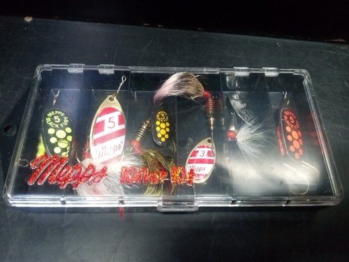 Lot Of (6) In-Line Spinner, Mepps #3 #5, XD, Black Fury In Killer Kit ...