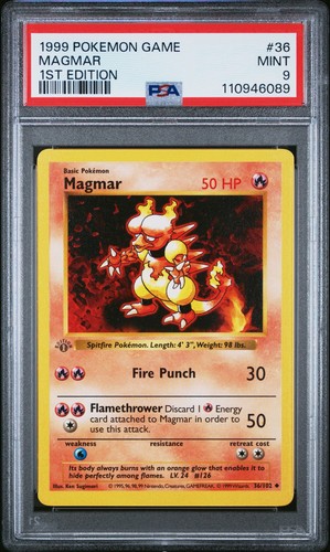 1999 POKEMON BASE SET 1ST EDITION #36 MAGMAR PSA 9 | eBay