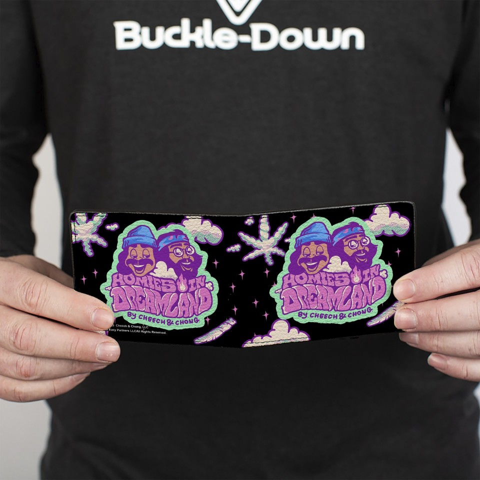 Bi-Fold Wallet Cheech and Chong HOMIES IN DREAMLAND Title Logo Smoke ...