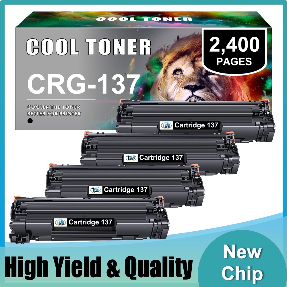 4PK CRG 137 Toner Cartridge 9435B001 for Canon 137 MF236n MF232w MF216n ...