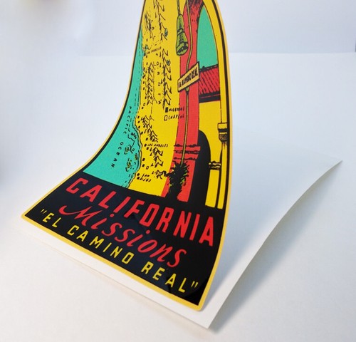 CALIFORNIA Missions "El Camino Real" Vintage Style Travel DECAL / Vinyl ...