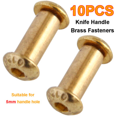 10* Brass Knife Handle Rivets Pins Knife Fasteting Screws Lock Bolts ...