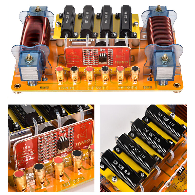 1x 2000W 2 Way Speaker Frequency Divider Crossover Board Tweeter Woofer ...