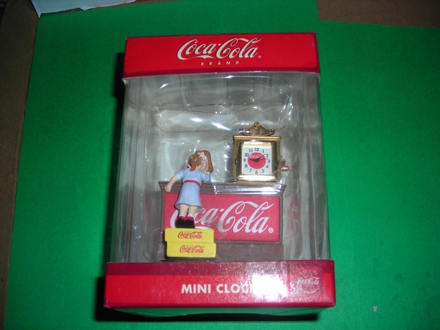 Coca-Cola Mini Clock Resin 1950's Retail Counter Figurine 4" vintage ...