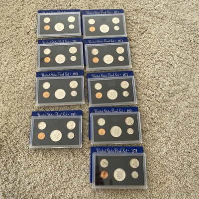 (9) 1971 US Mint Proof Sets 5 Coin Set- Lot of 9 | eBay