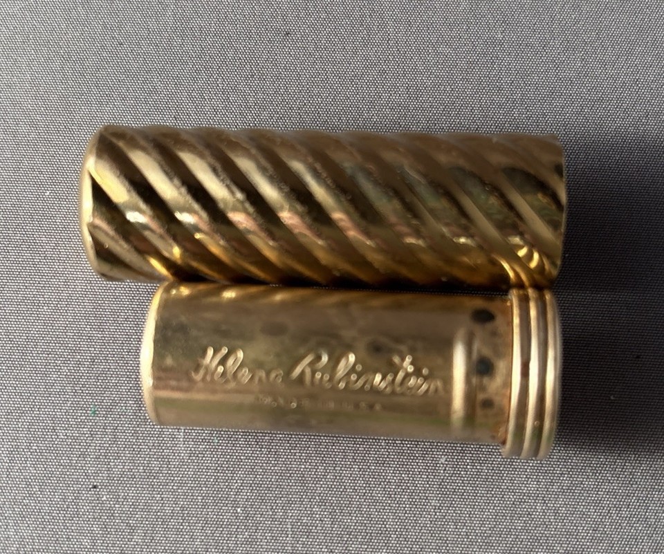 Vintage Helena Rubinstein Brass Metal Lipstick Makeup Tube RED HELLION ...