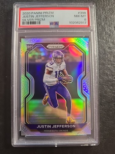 2020 PANINI PRIZM SILVER PRIZM #398 JUSTIN JEFFERSON ROOKIE RC PSA 8 | eBay