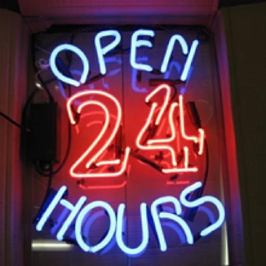 Open 24 Hours Shop Acrylic 20" Neon Sign Light Lamp Workshop Business ...