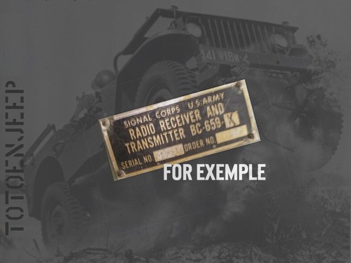 plate plaque plaquette radio BC659 K3 ALU jeep willys scr 610 gi us ww2 ...