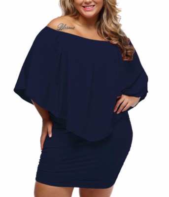 Plus Size Dark blue Sexy Cocktail Dress Multi style 3 in 1 Size: XXL ...