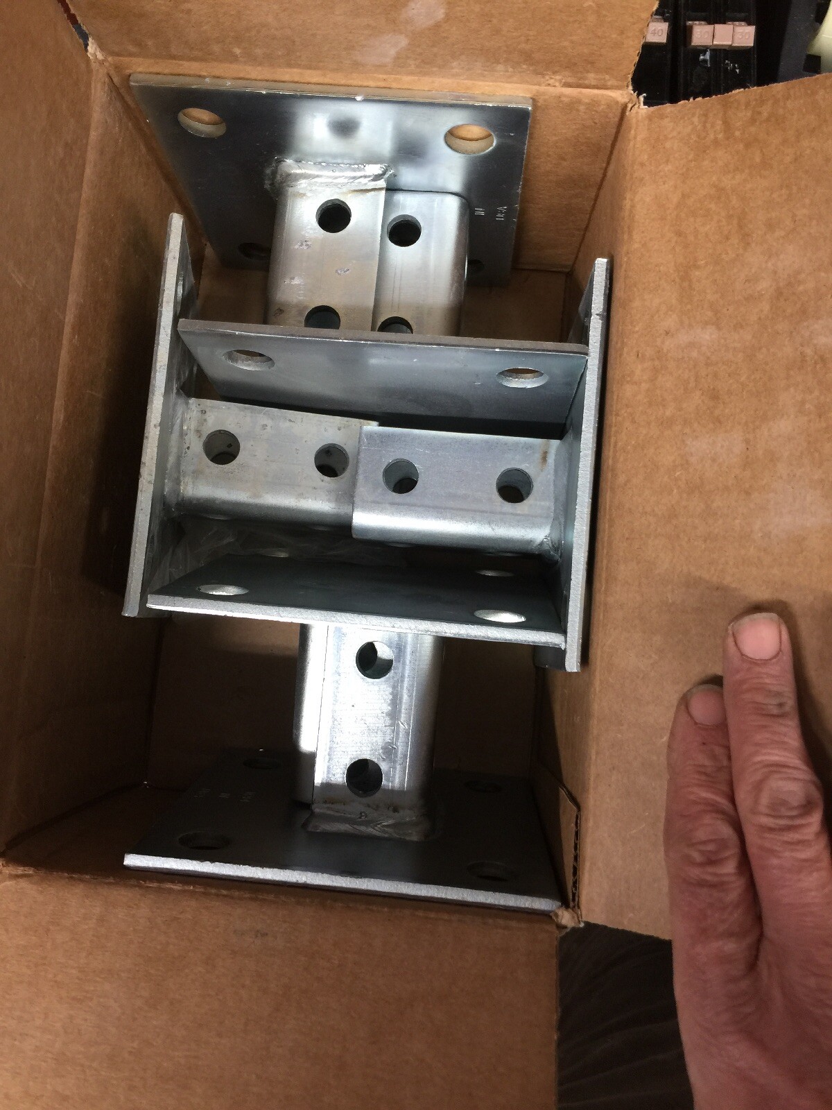 (6) PHOENIX P14 0000EG 4 HOLE SQ. 3-1/2" POST BASE SINGLE CHANNEL EG | eBay