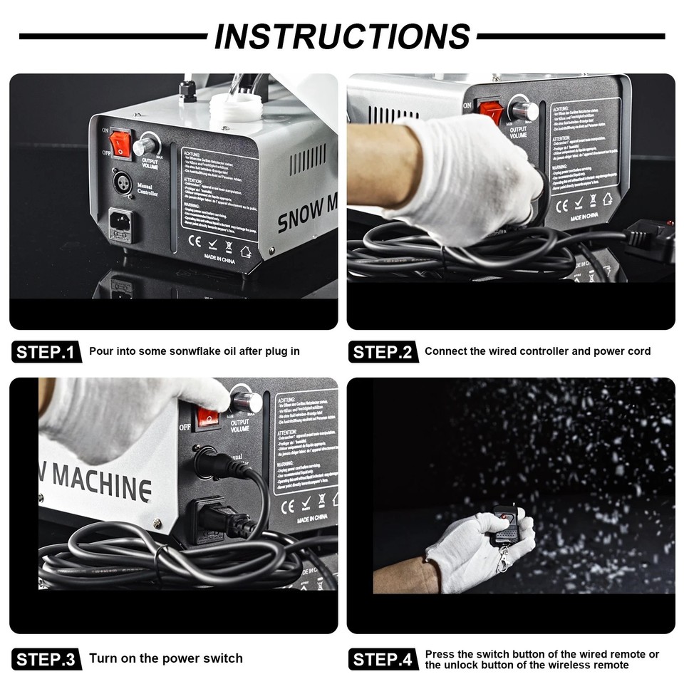 1000W Snow Machine Stage Snowflake Maker for Christmas Party Snow Decor ...