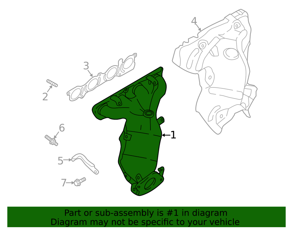 Genuine Nissan Catalytic Converter With Integrated Exhaust Manifold ...