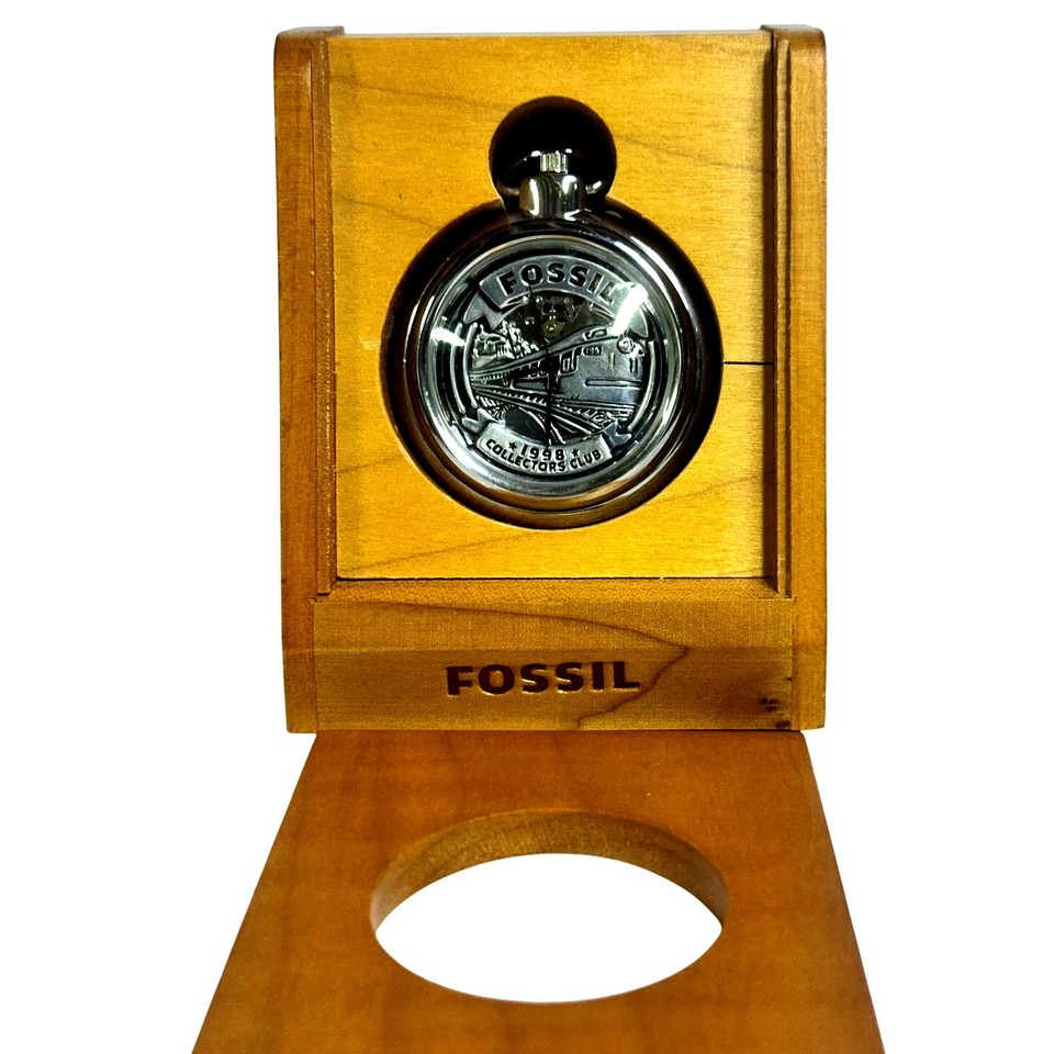 Fossil Limited Edition 1998 Collectors Club 'Steamliner' Pocket Watch ...