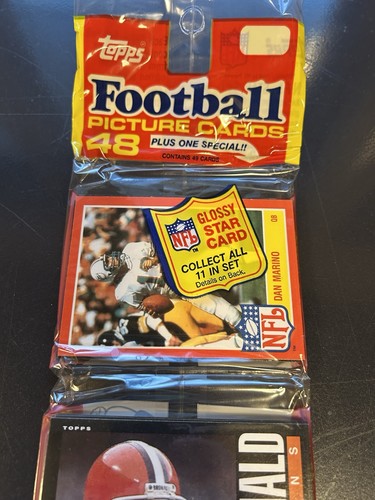 1985 Topps Football Rack Pack With Dan Marino Dwight Clark front Marcus ...