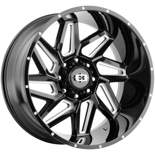 Vision 361 Spyder 20x9 8x6.5" +12mm Black/Milled Wheel Rim 20" Inch ...