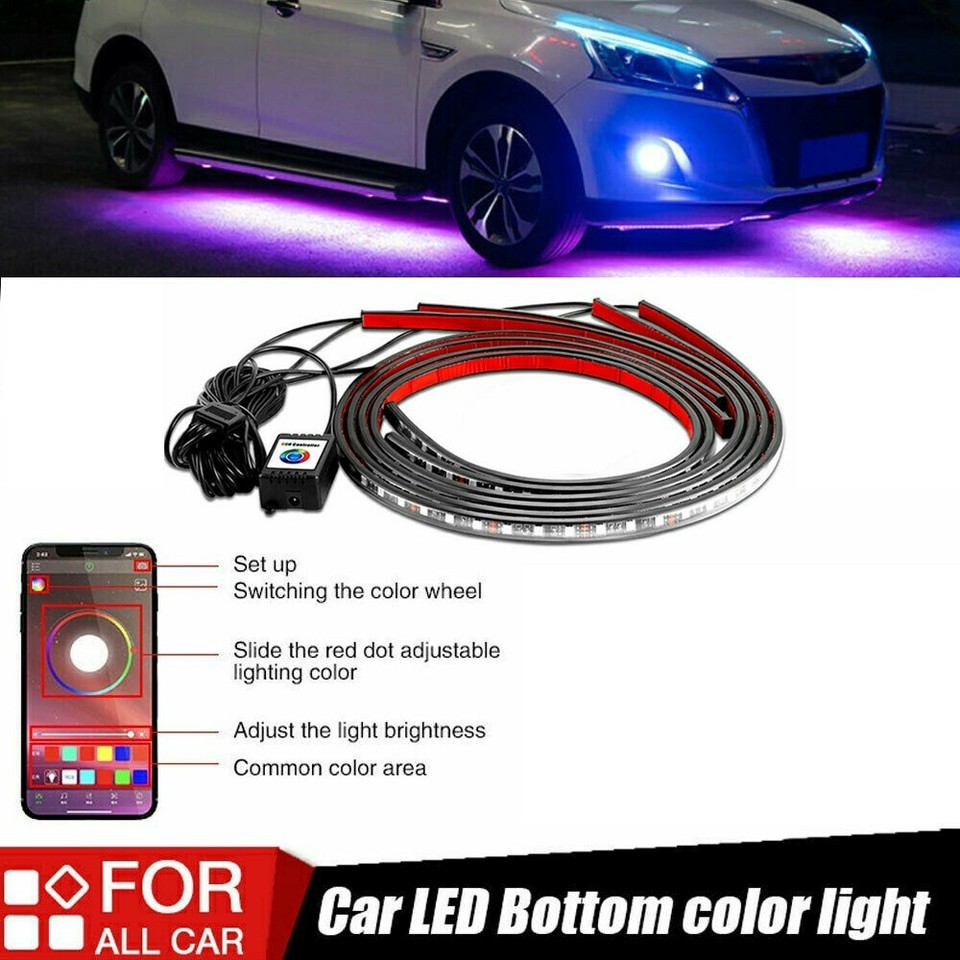 Exterior Car LED Strip Lights RGB Exterior Atmosphere Lamp Bluetooth ...