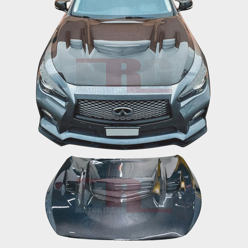 For 2014-2024 Infiniti Q50 4door G2 style vented Carbon Fiber Hood | eBay