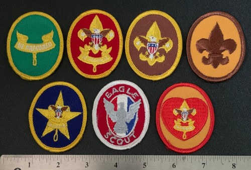 7 Vintage 1970s BOY SCOUT RANK Badge PATCHES Eagle First Second Class Star Life+ | eBay