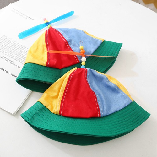 Children Kids Helicopter Propeller Bucket Hat Beaded Summer Baby ...
