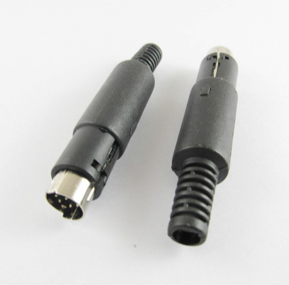 5x 8 Pin Mini DIN Mini-DIN Male Plug S-video Connector Adapter w ...