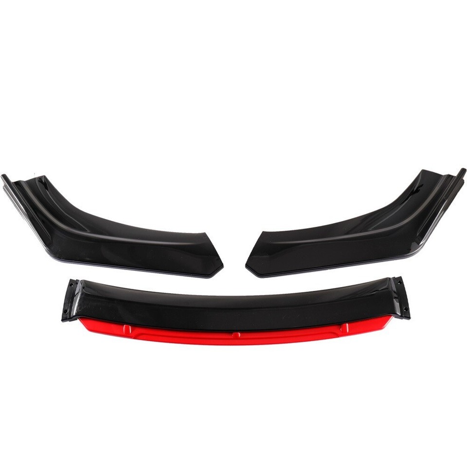Universal Front Bumper Lip Spoiler Splitter Gloss Black Red For ...