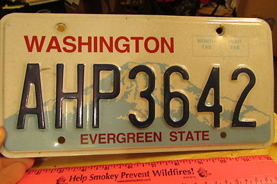 Washington license plate, Evergreen State, AHP3642, expired 2012, nice ...
