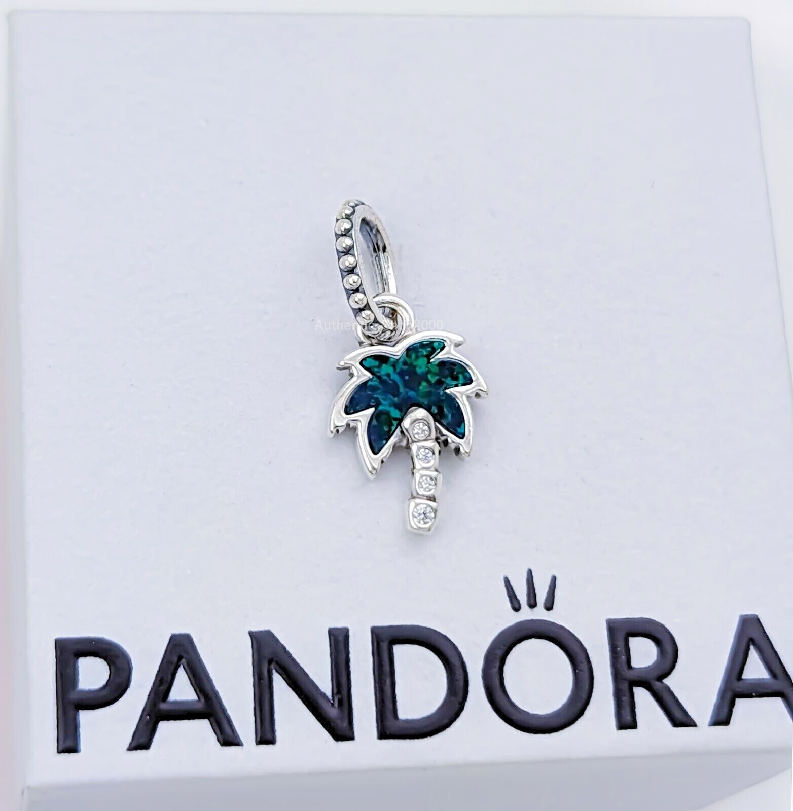 NEW 100% Authentic PANDORA Brand 925 Opalescent Green Palm Tree Charm ...