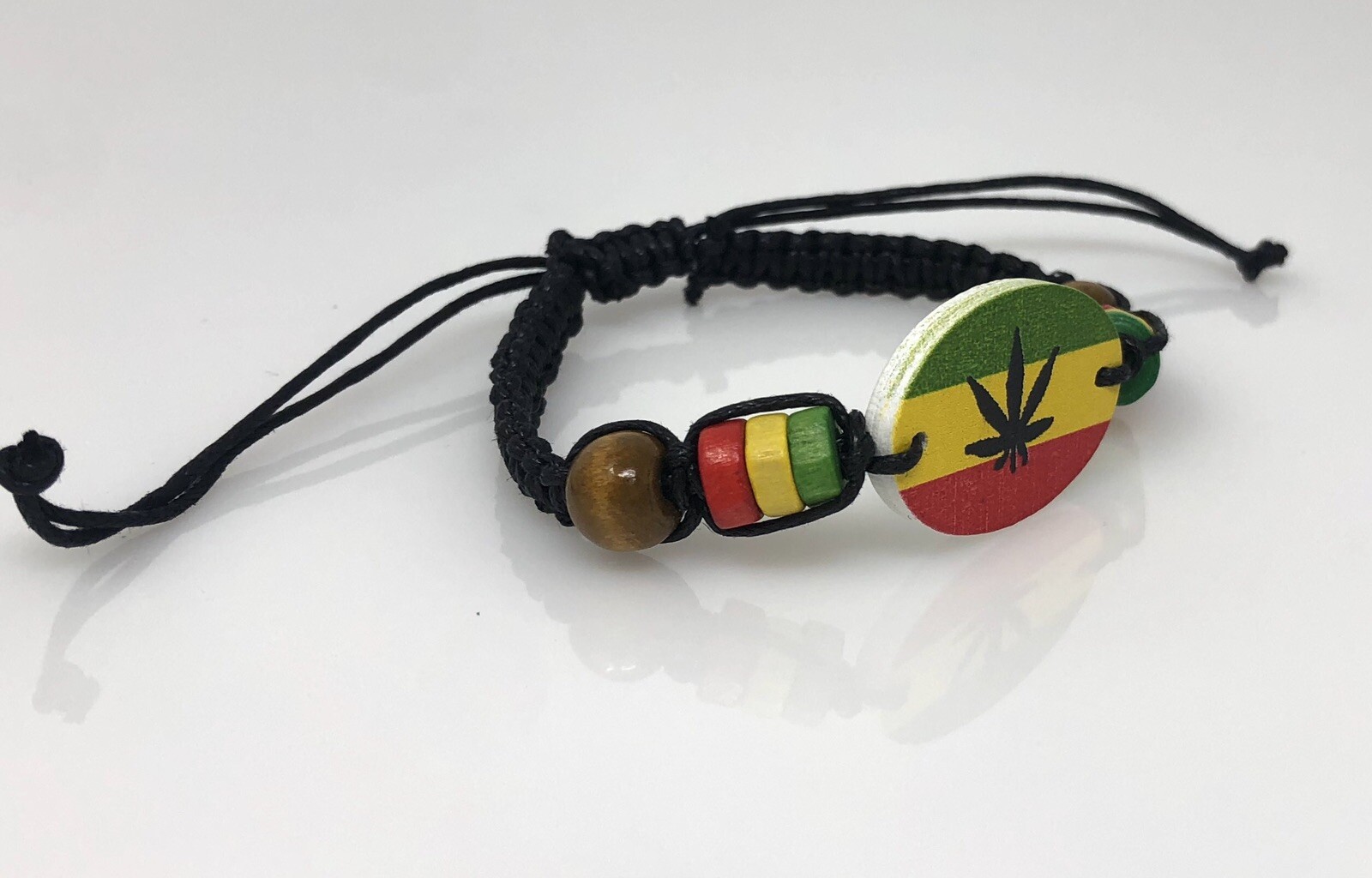 Reggae Cord Leaf Charm Hemp Marijuana Bangle Bracelet Rasta Weed ...