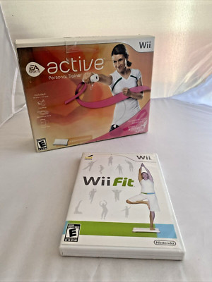 EA Sports Active & Wii Fit (Nintendo Wii) W/ Belts & Resistance Bands ...