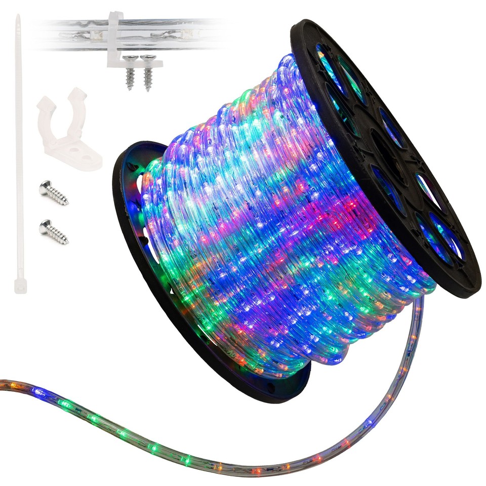 10' 20' 25' 50' 100' 150ft Outdoor LED Rope Light Water-Resistant ...