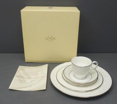 5pc Lenox Classic Collection Opal Innocence White Bone China Place ...