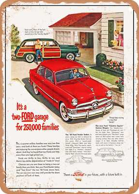 METAL SIGN - 1950 Country Squire and Custom Fordor Sedan Vintage Ad | eBay