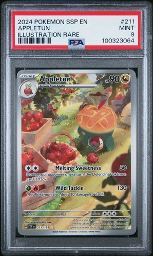 2024 POKEMON SSP EN-SURGING SPARKS ILLUSTRATION RARE #211 APPLETUN PSA ...