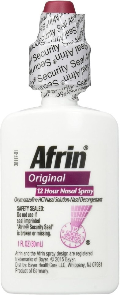Afrin Original Maximum Strength Nasal Congestion Relief Cold Allergy 30 ...
