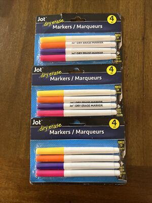 Jot Bright Dry-Erase Markers, 4-ct. Packs (Pack of 3) Lot Of 3 Packs | eBay