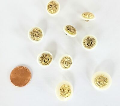 Vintage Regiment Gold Metal Logo White Border Clear Shank Buttons Set ...