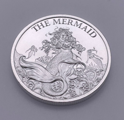 The Mermaid 1 oz .999 Fine Silver Round BU Intaglio Cryptozoology ...