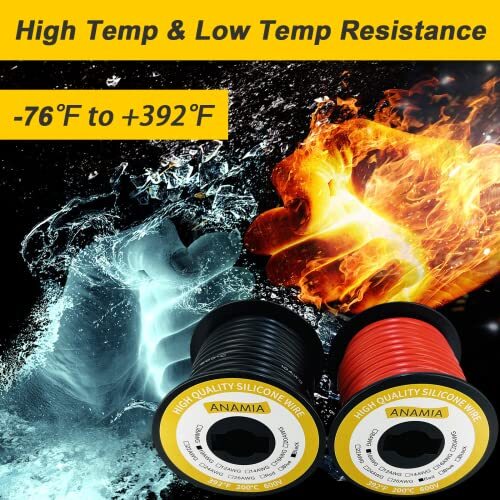 8 Gauge 8 Awg Silicone Wire 25ft Black Ultra Flexible Stranded Tinned ...