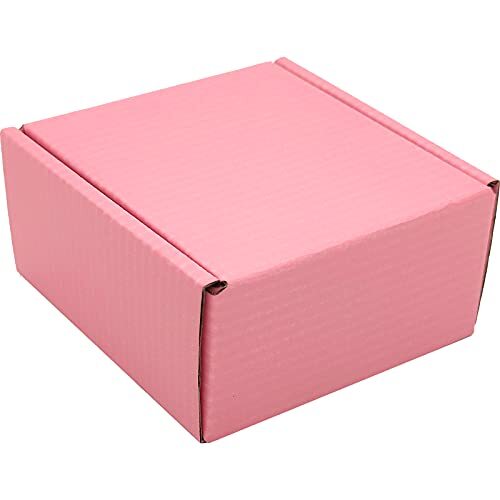 Lmuze Small Pink Shipping Boxes for Small Business Pack of 25-4x4x2 ...