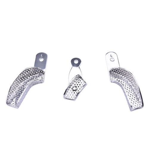 3x Dental Perforated Impression Lateral Tray Stainless Steel Quadrant ...
